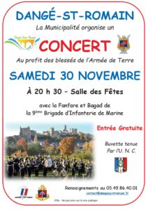 CONCERT 9ème BIMa – SAMEDI 30 NOVEMBRE 2019 – Dange Saint Romain