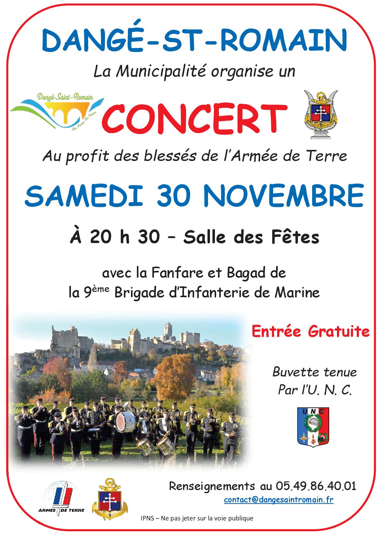 CONCERT 9ème BIMa – SAMEDI 30 NOVEMBRE 2019 – Dange Saint Romain